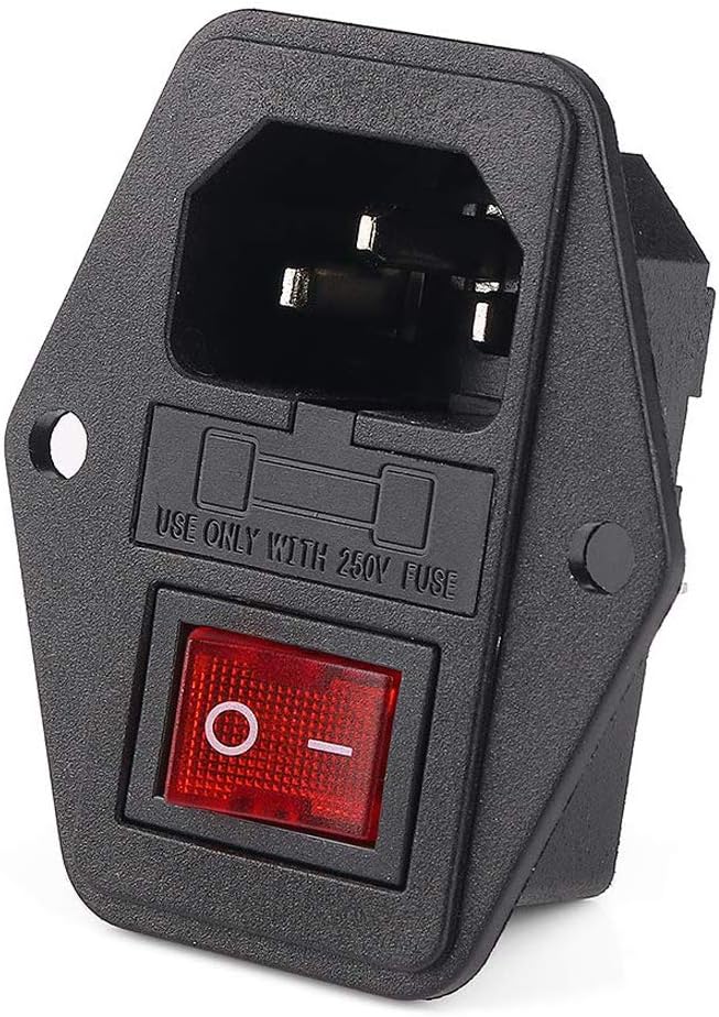 JACK AC 3 PINES 250V 15A CON INTERRUPTOR, LUZ Y FUSIBLE - Electrostore