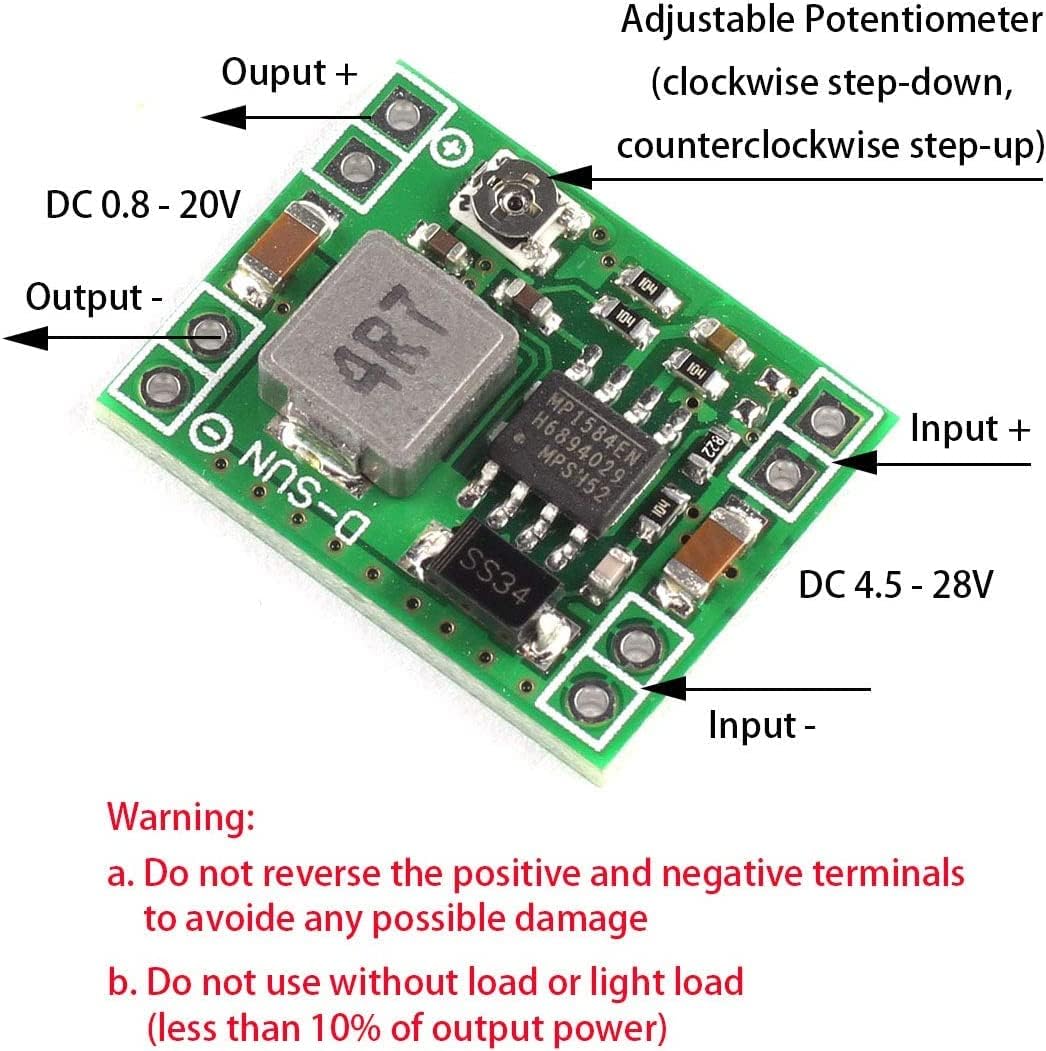 MÓDULO REDUCTOR DE VOLTAJE 3A MP1584EN AJUSTABLE STEP DOWN BUCK ...