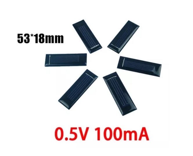 MINI PANEL SOLAR 0,5V 100MA 53*18MM - Electrostore