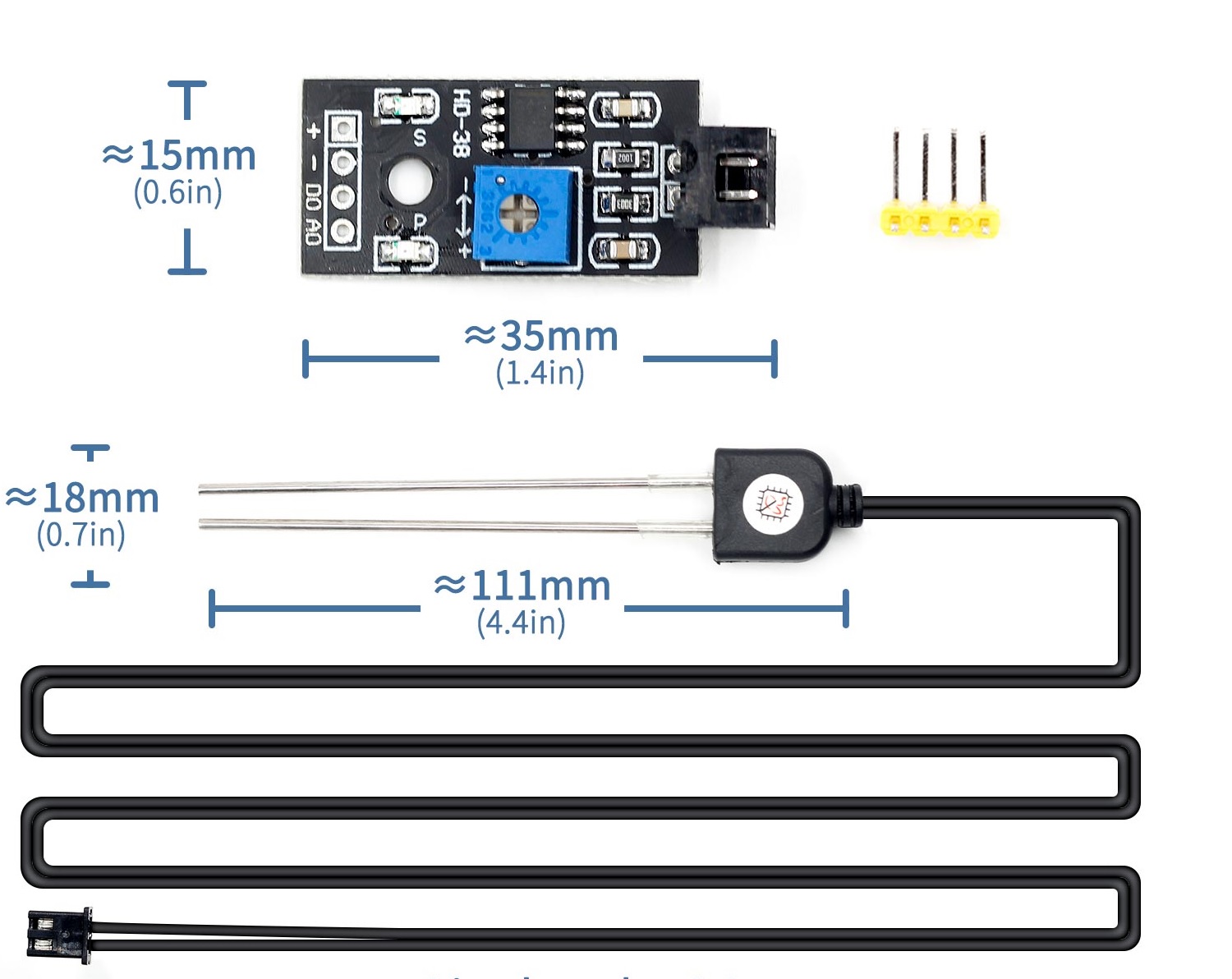 MÓDULO SENSOR DE HUMEDAD DE SUELO HD-38 HIGRÓMETRO ANTICORROSIVO ...